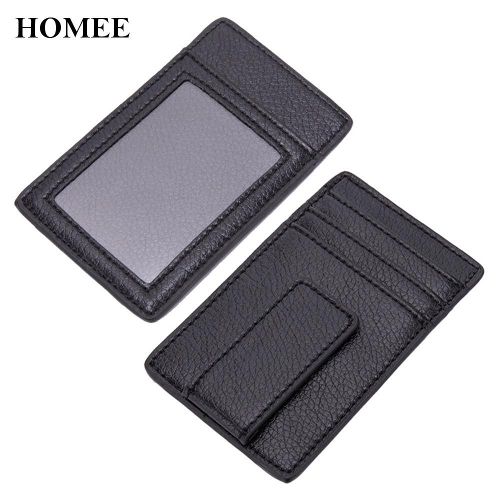 homee Men Leather Money Clip Magnetic Card Holder Wallet Front Poet ...