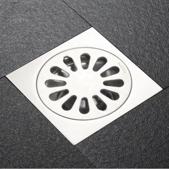 Square Floor Drains SUS304 Stainless Steel Shower Drainer Bathroom ...
