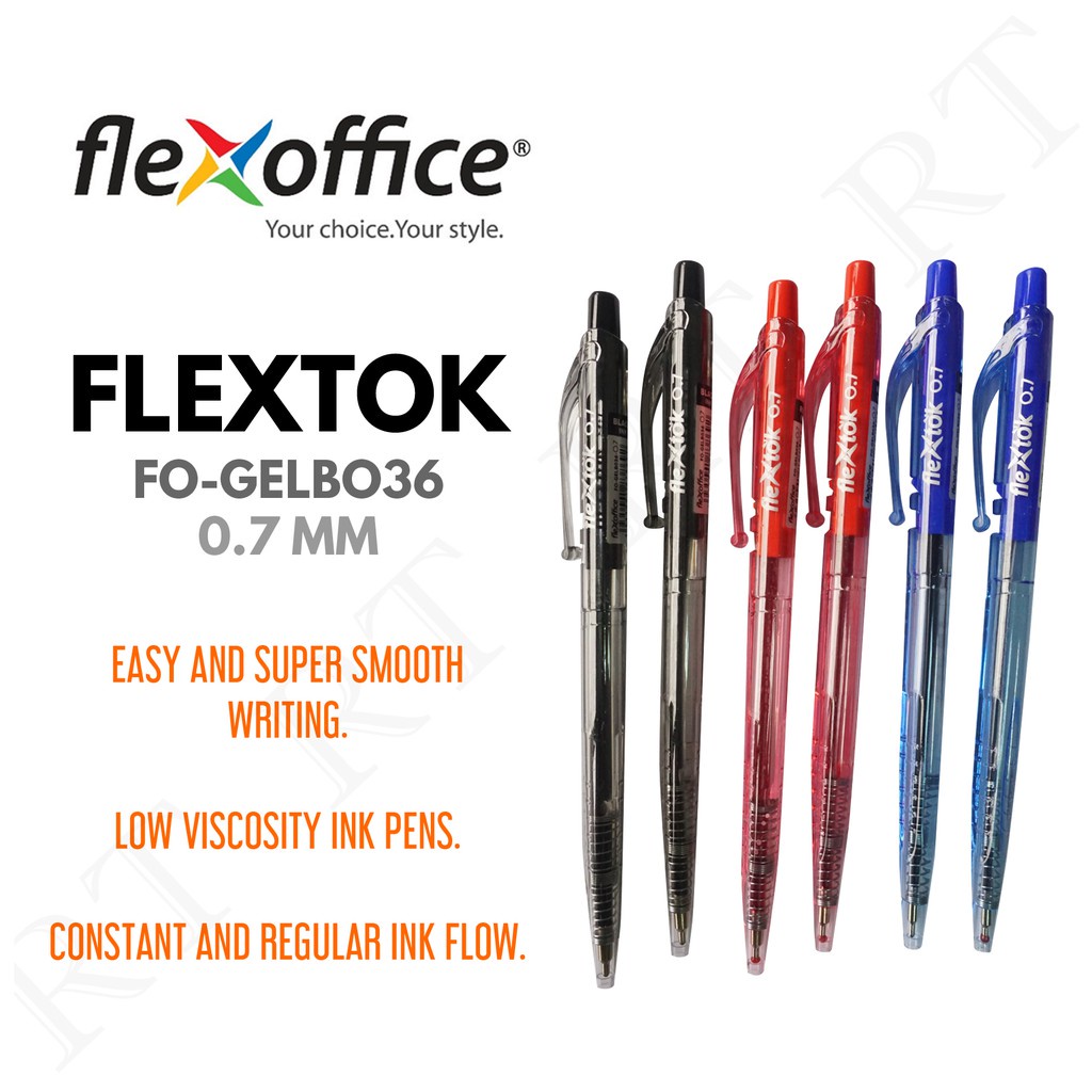 Flextok 12pcs/box 0.7 Pen Smooth Ink Ballpen School Office Supplies ...