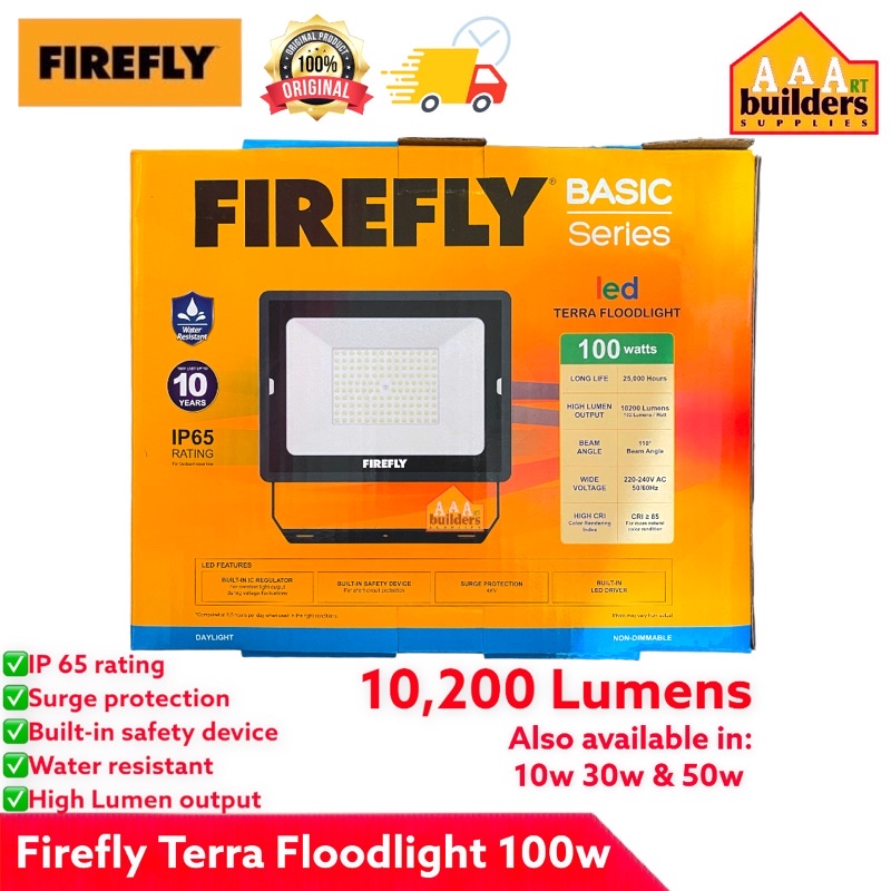 Firefly Terra Floodlight 100w IP65 220V Daylight | Shopee Philippines