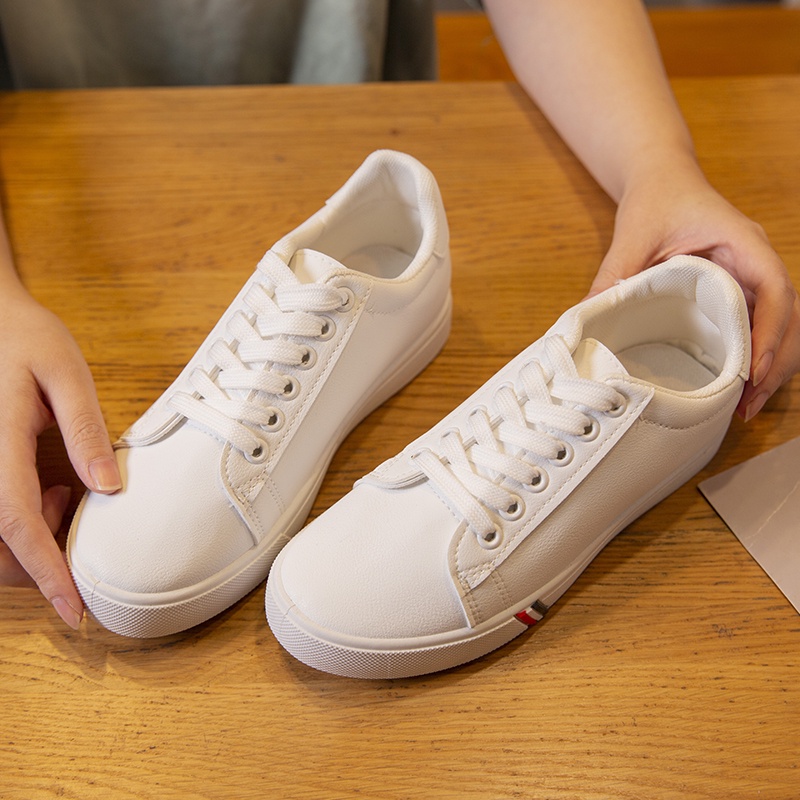 Korean White Shoes For Women Cat Style 5CM heels All WHite | Shopee ...
