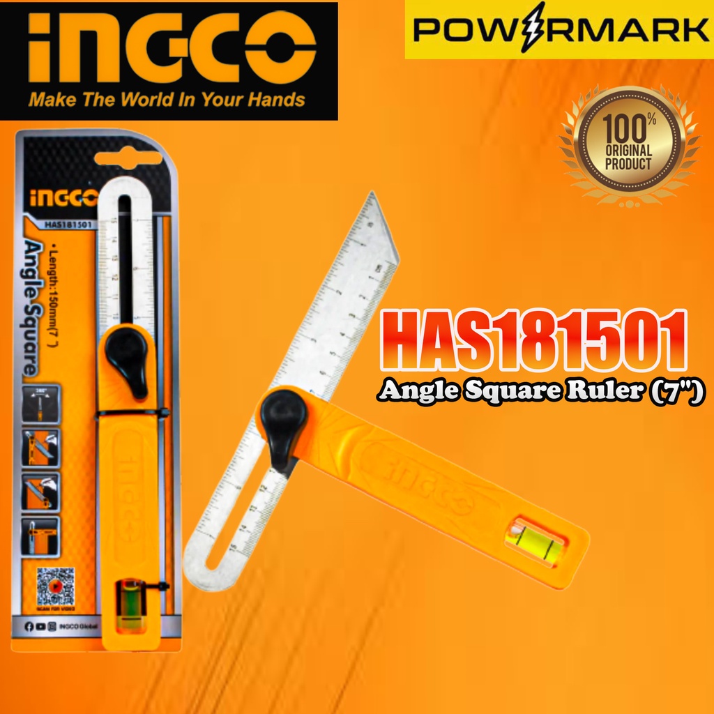 INGCO HAS181501 Angle Square Ruler (7") [POWERMARK | IHT] | Shopee ...