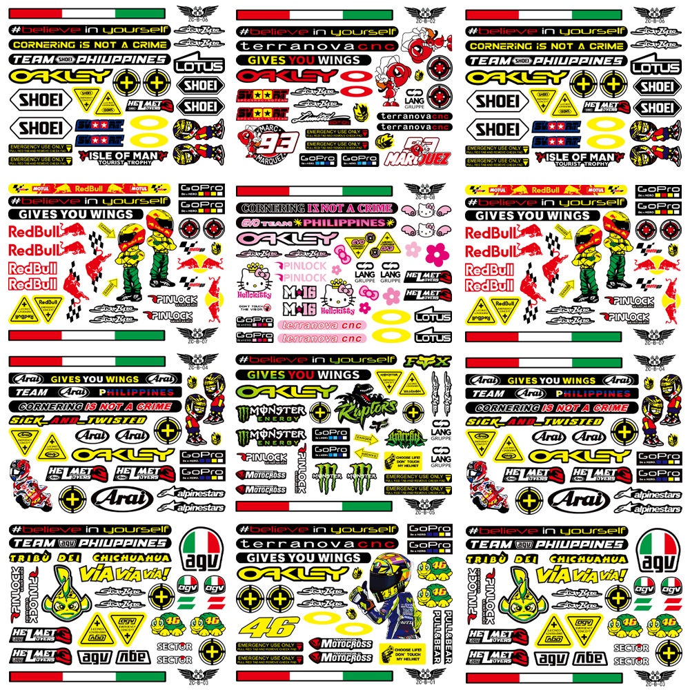 Helmet Visor Sticker Holographic for EVO/LS2/Arai/SHOEI/46 Rossi/ 93 ...