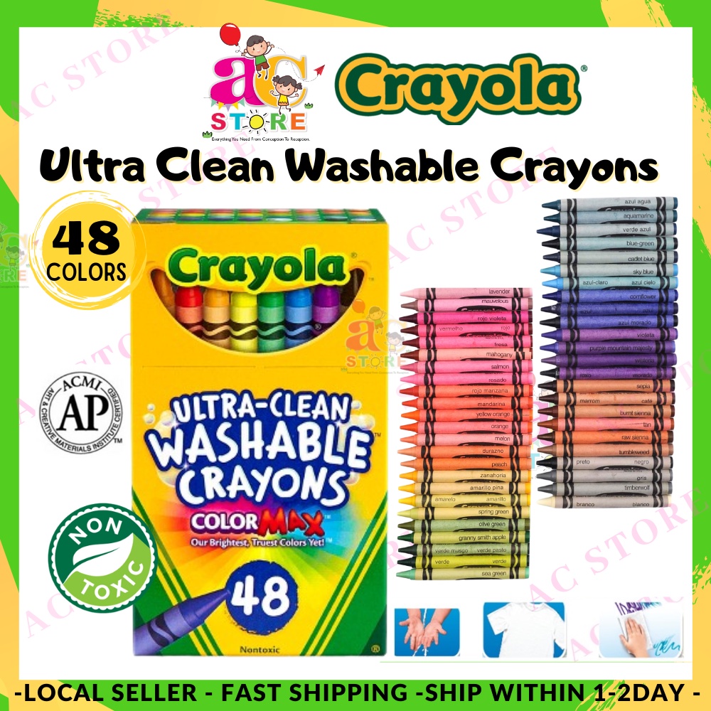 AC-Crayola Ultra-Clean 48 Colors Washable Crayons - Regular Size ...