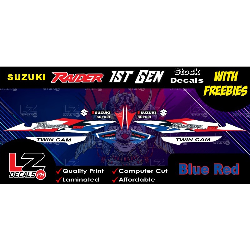 Suzuki Raider 150 1st Gen Stock Decals / Stickers with Freebies ...