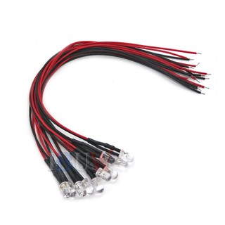 10PCS DC 3V 6V 12V 24V Pre Wired 5mm LED Light Lamp Bulb Prewired ...