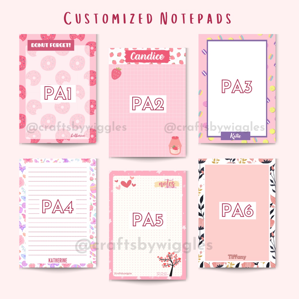 Customized Notepad and Memopad Set Sizes A5 A6 size | Shopee Philippines