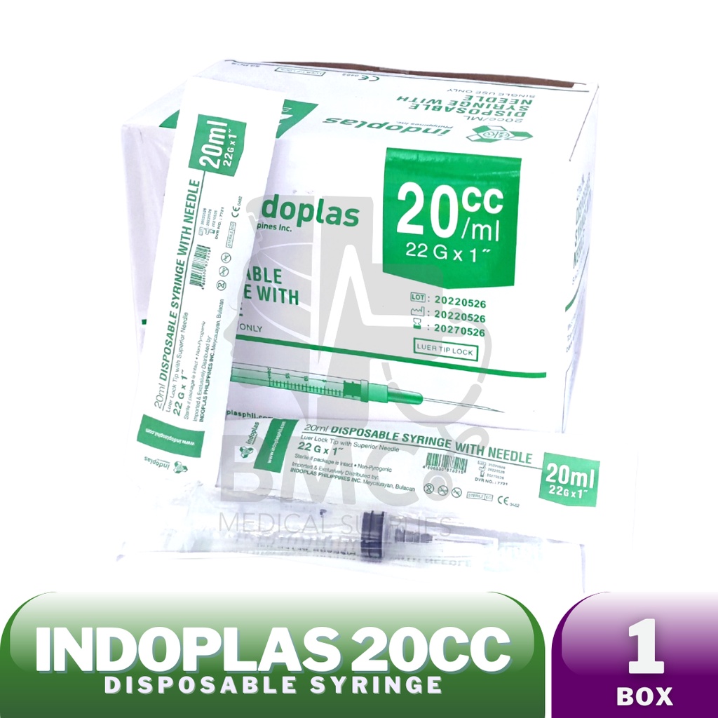 Indoplas - Disposable Syringe 20cc [Sold Per Box] | Shopee Philippines