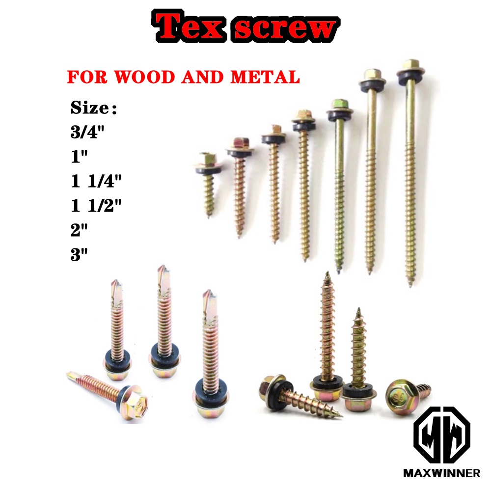 MAXWINNER TEX SCREW FOR WOOD AND METAL （PER BOX ） | Shopee Philippines