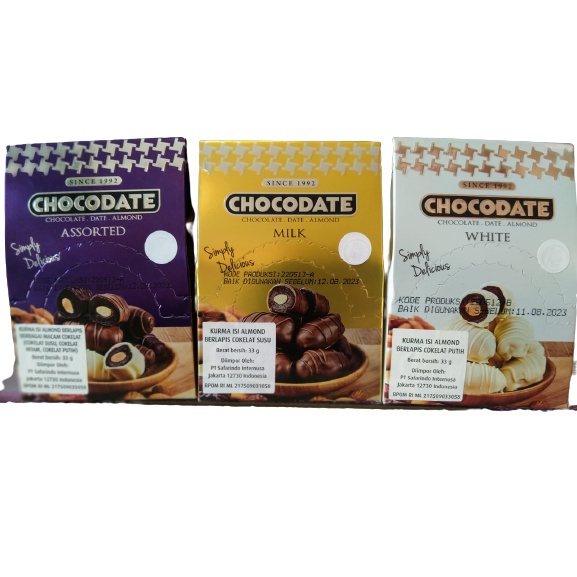 Chocodate 33 Grams - Chocodates Chocolate Snacks Filled with Dates and ...
