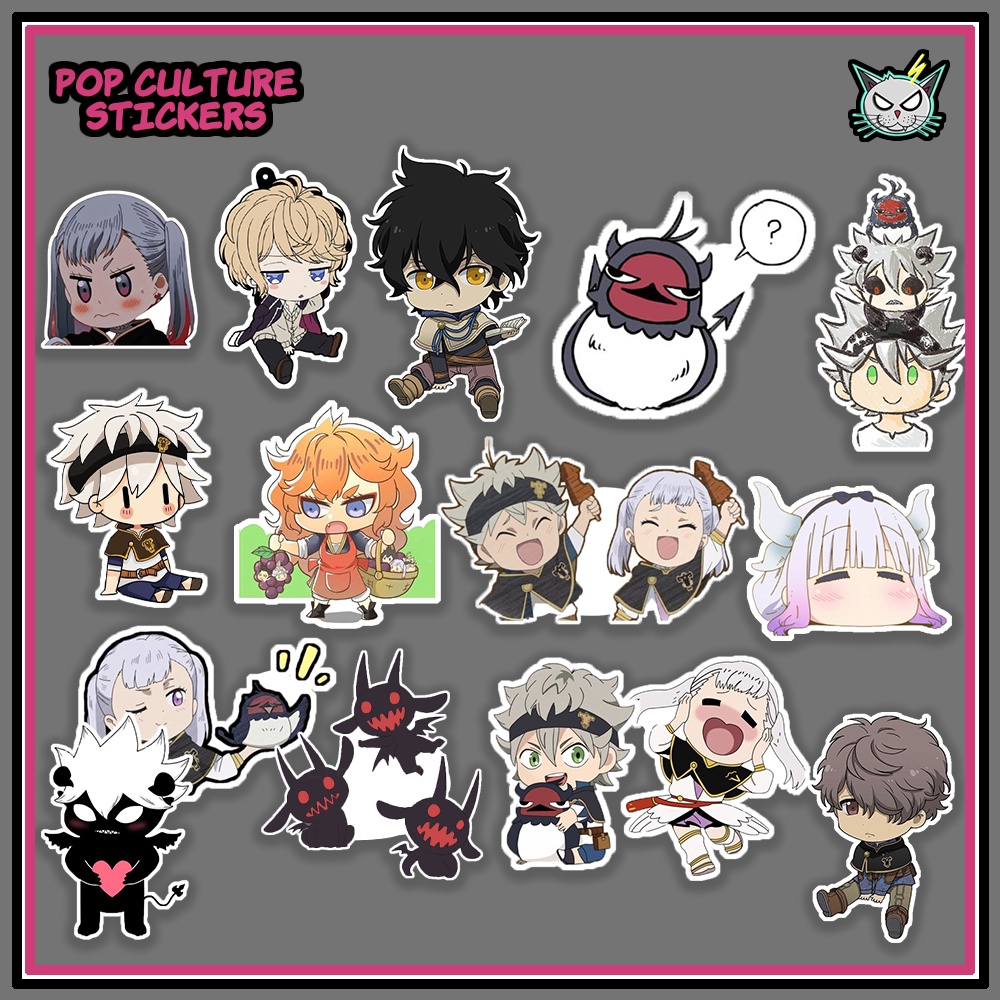 Anime - Black Clover Chibi Cute Vinyl Sticker Pack (15pcs) Tumbler ...