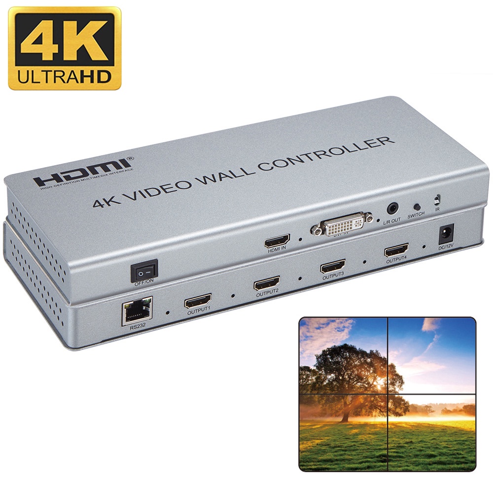2x2 HDMI Video Wall Controller Processor 4K 1080P 1x2 1x3 1x4 2x1 3x1 ...