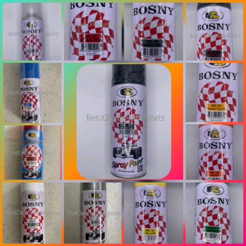 BOSNY SPRAY PAINT ORIGINAL ( SEE COLORS IN VARIATIONS) | Shopee Philippines