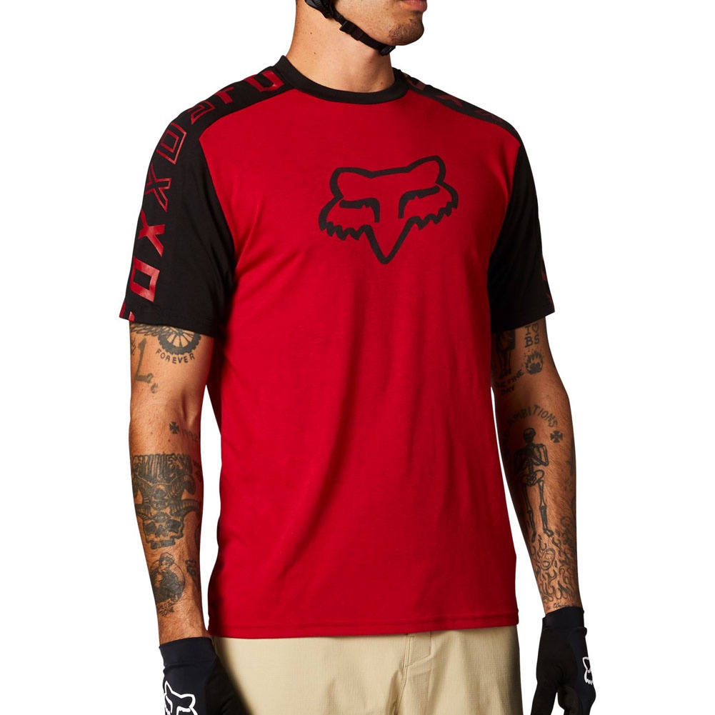 FOX 2-Color MOTO Short Sleeve Jerseys MTB BMX Summer Racing Shirt Quick ...