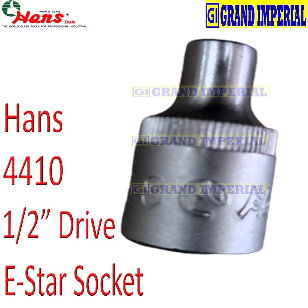 Hans E-Star Socket 1/2" Drive Choices Size E8 - E24 4410 Grand Imperial ...