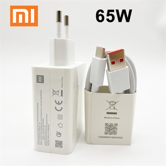 Xiaomi charger 65W Turbo Fast charger adapter 6A 1M type c cable For ...