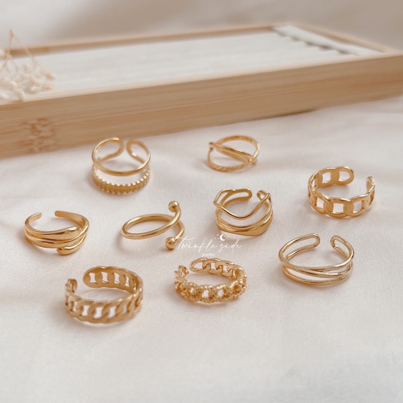 Minimalist Chain Rings By Twinklesidejewelry | Shopee Philippines