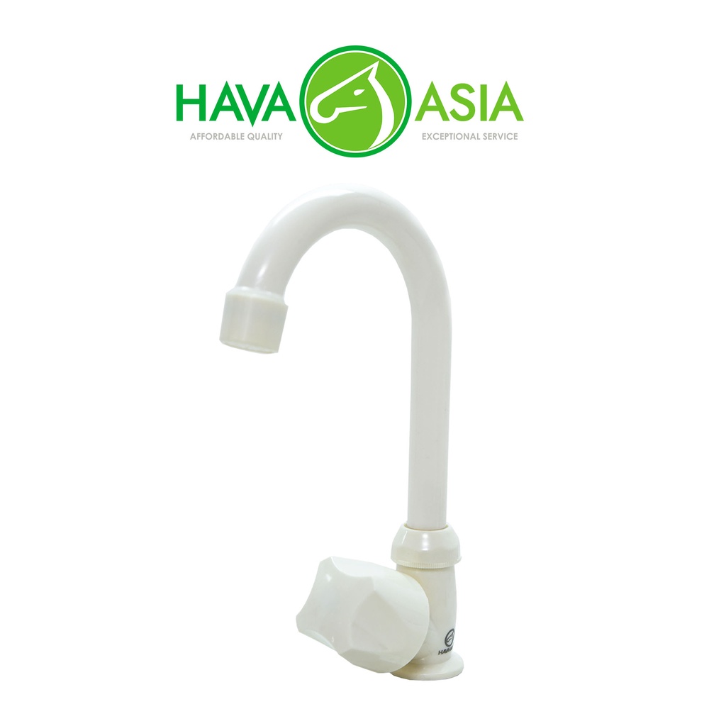 HavaAsia White Finished Light Duty ABS Plastic Gooseneck Kitchen Faucet ...