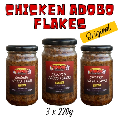 Manoy Roast Chicken Adobo Flakes 3's Original Flavor 220g Fda Approved ...