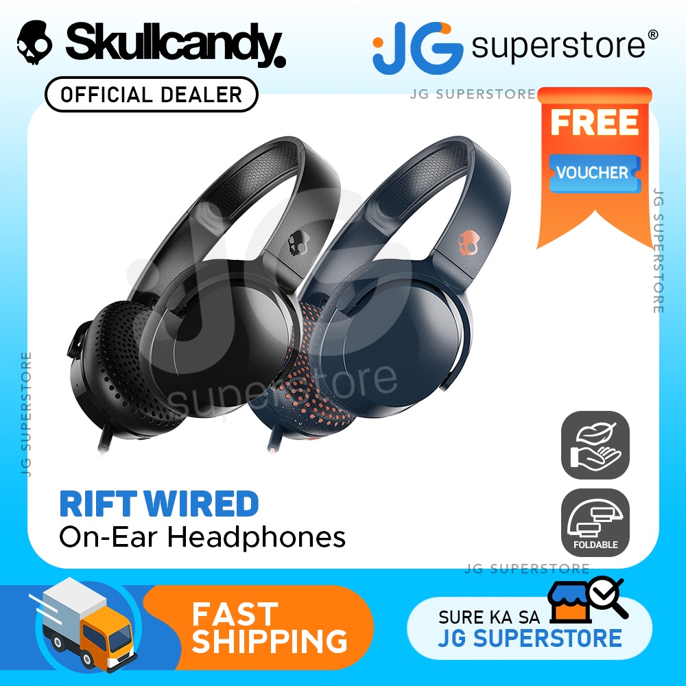 Skullcandy Riff Wired On-Ear Headphones, Built-in Microphones, | Shopee ...