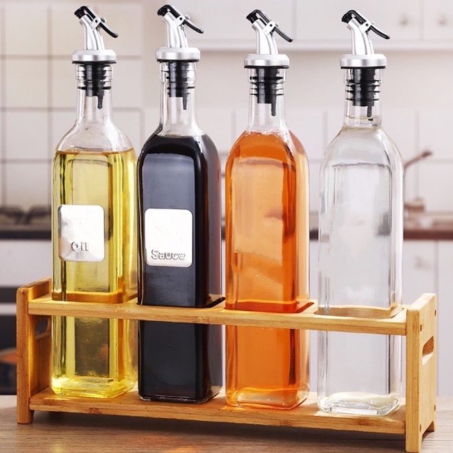 Goheaven Oil Bottle Glass Condiments Bottle Glass Oil Dispenser Sauce ...