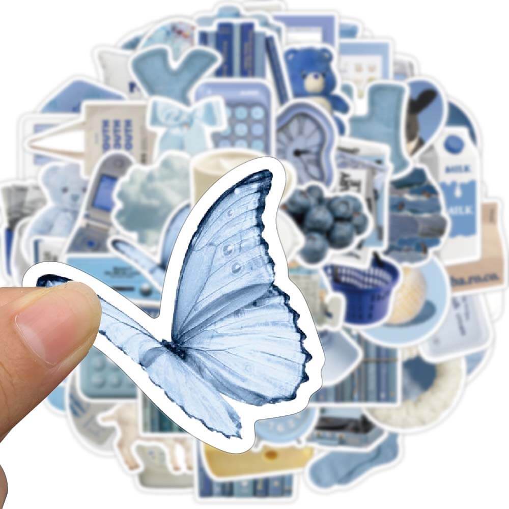 [Large stickers]60pcs Mixed Cartoon Blue Ins Style Stickers for ...
