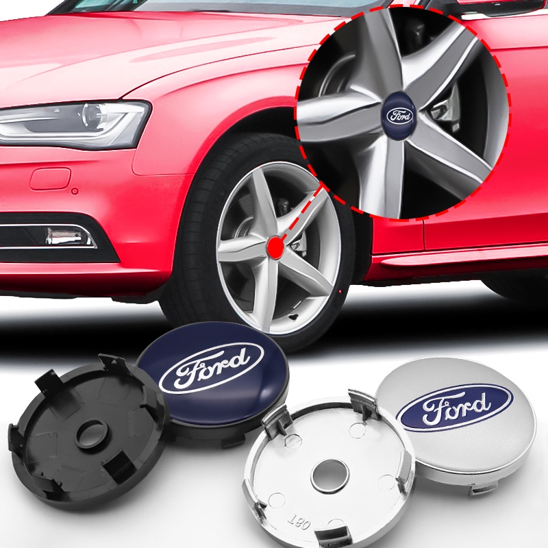 4pcs 60mm hub center cap car tire center ford logo decoration decal for ...