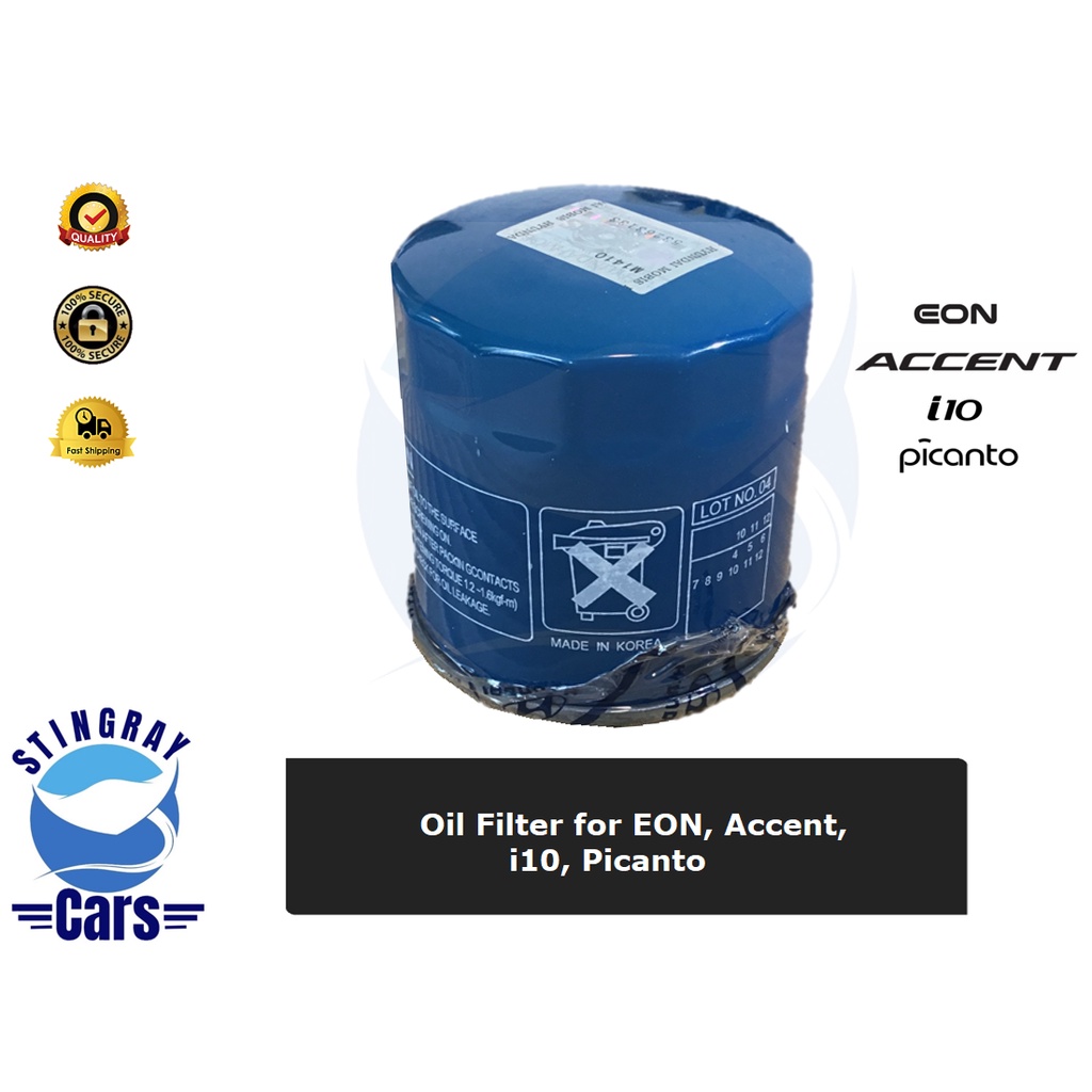 Oil Filter for (26300-02500) Accent, Getz, Eon, i10, Kia Rio, Carens ...