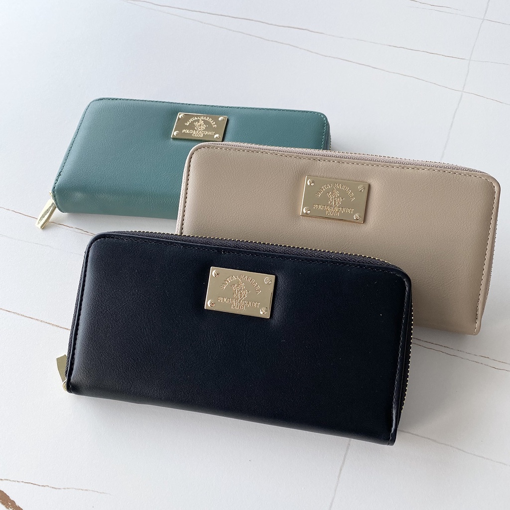 Santa Barbara Polo & Racquet Club Ladies' Long Wallet #159 Full Gold ...