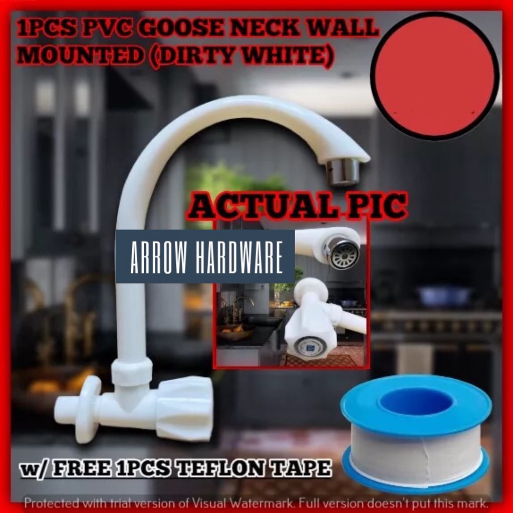 Dragon 1PCS PVC Goose Neck Faucet Wall Mounted Plastic Faucet Thick ...