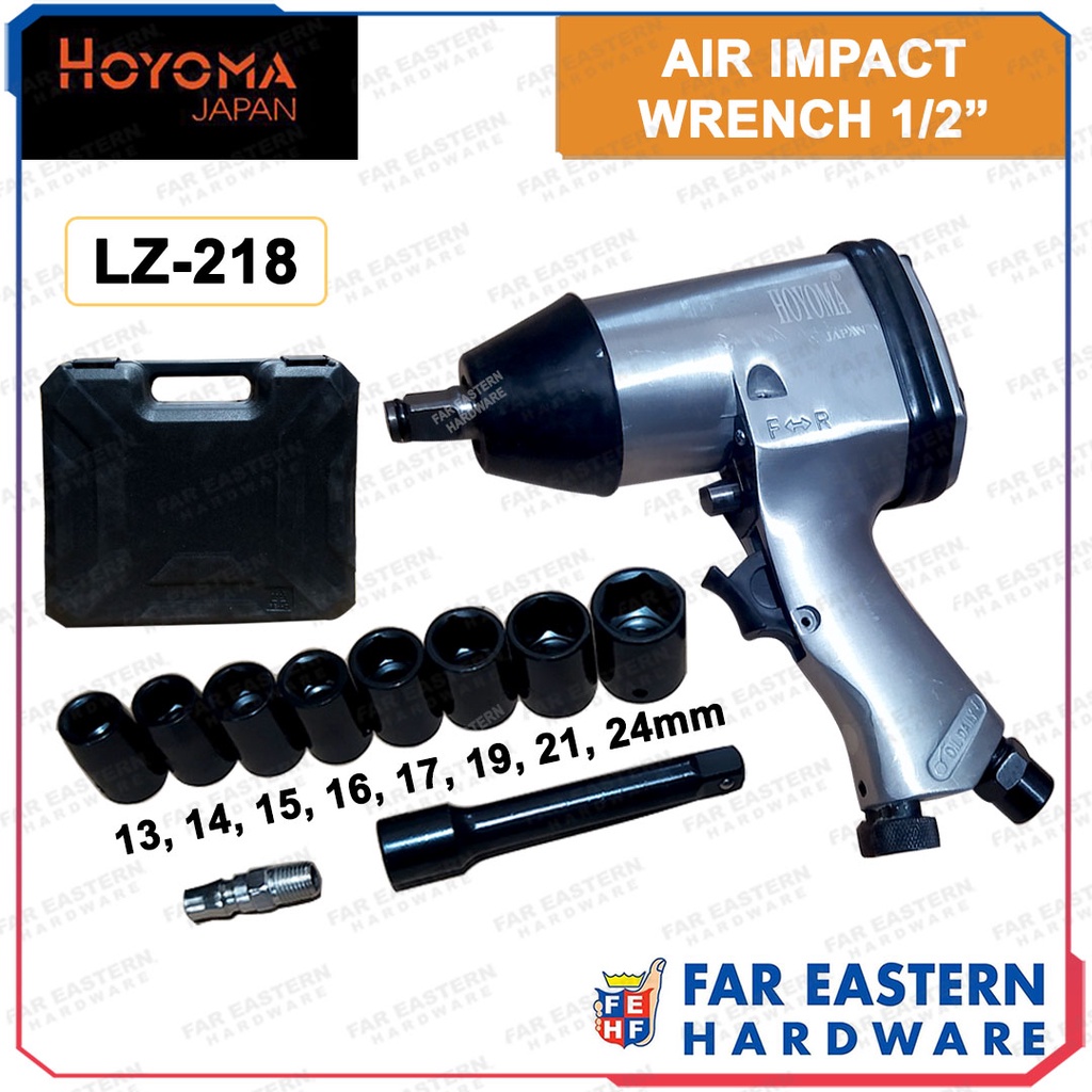 HOYOMA Air Pneumatic Impact Wrench Set 1/2 Drive LZ-218 HYVAR | Shopee ...