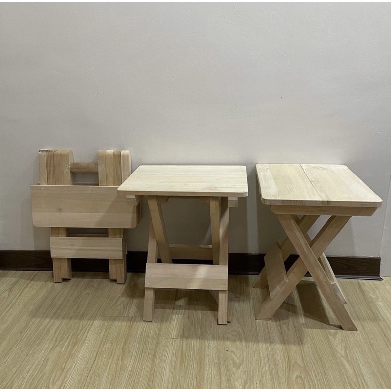 solid KD Gmelina wood foldable Stool (no varnish) | Shopee Philippines