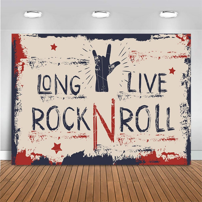 Rock and Roll Party Background for Photo Studio Rock Music Retro ...