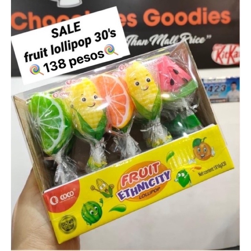 COCO 30 PCS ASSORTED FRUIT FLAVOR LOLLIPOP | Shopee Philippines