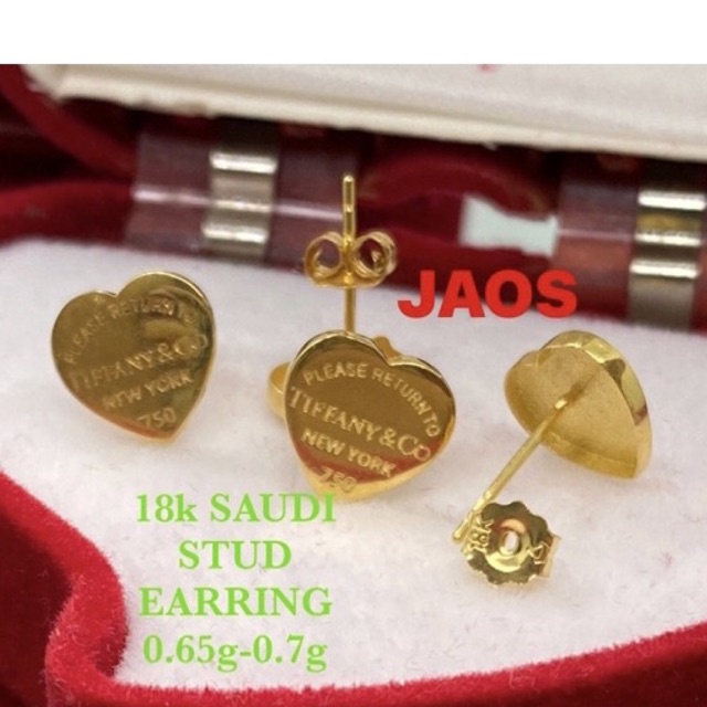 PAWNABLE 18k SAUDI GOLD TIF**NY & C.O STUD EARRING | Shopee Philippines