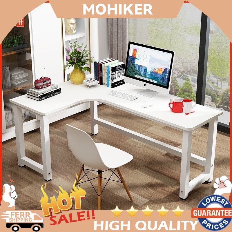 MH Table L-shaped Learning Desk white Home Study Office Desk Bedroom ...