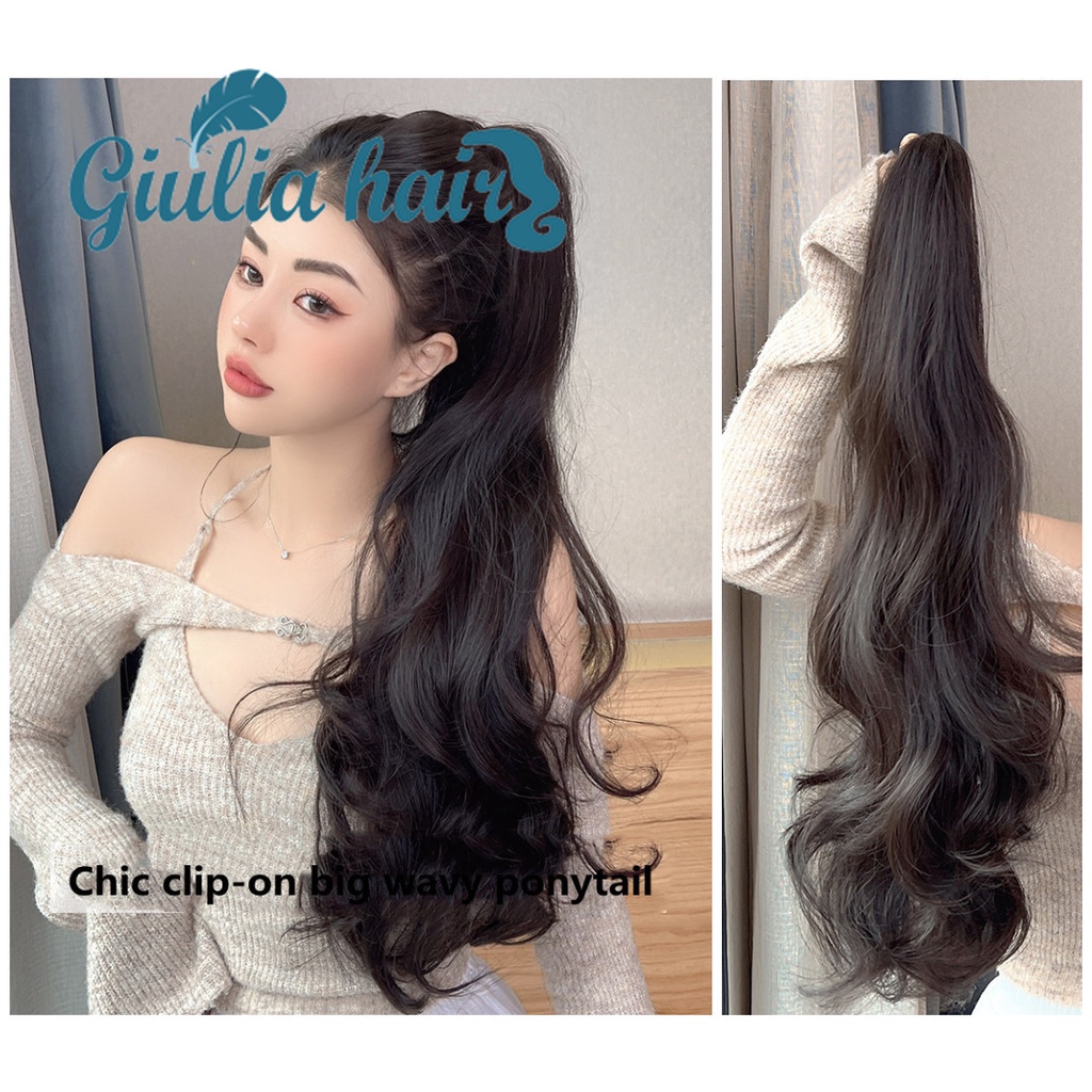 Giulia Hair Curly Ponytail Hair Extensions Claw Clip On Ponytail Heat ...