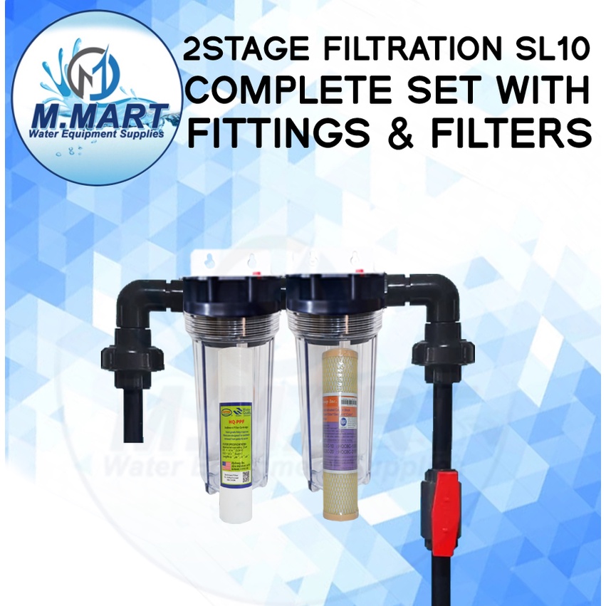 2 stage filtration with (Free Sediment Filter & fittings complete set ...