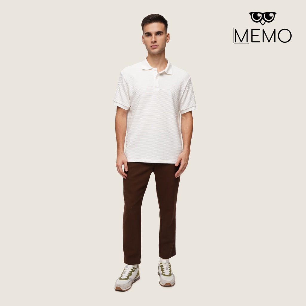 Memo O.O.O. Textured Polo For Men (Off White) | Shopee Philippines