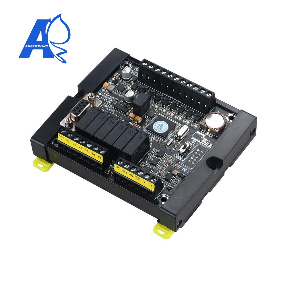Amsamotion FX3U-14MR Replace MELSEC PLC 2AI/1AO 8DI/6DO MODBUS Analog Output Input Relay Type ...
