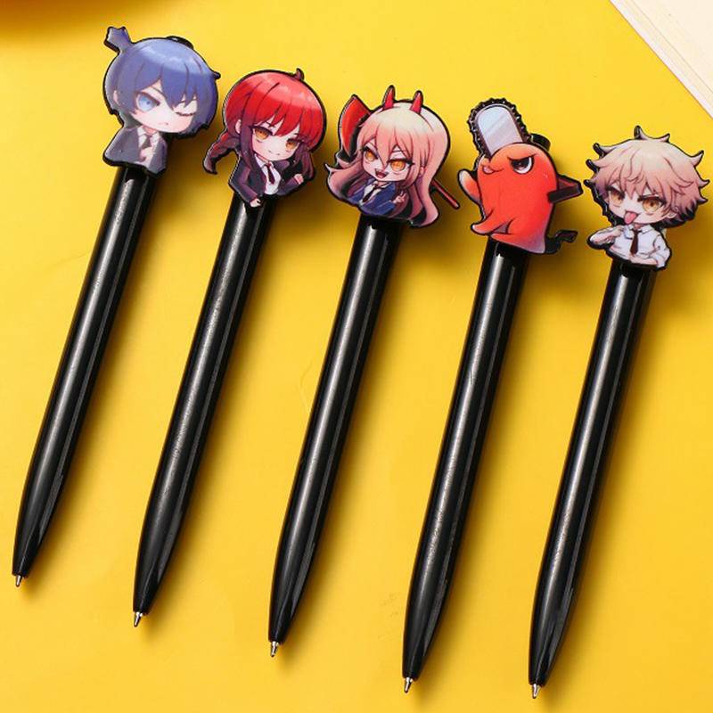 2022 Anime Chainsaw Man Cute 0.5mm Black ink Ballpoint pen Cute Denji ...