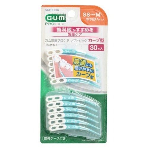 Sunstar Gum Periodontal Procare Soft Pick Curve Brush Rubber 30pcs ...