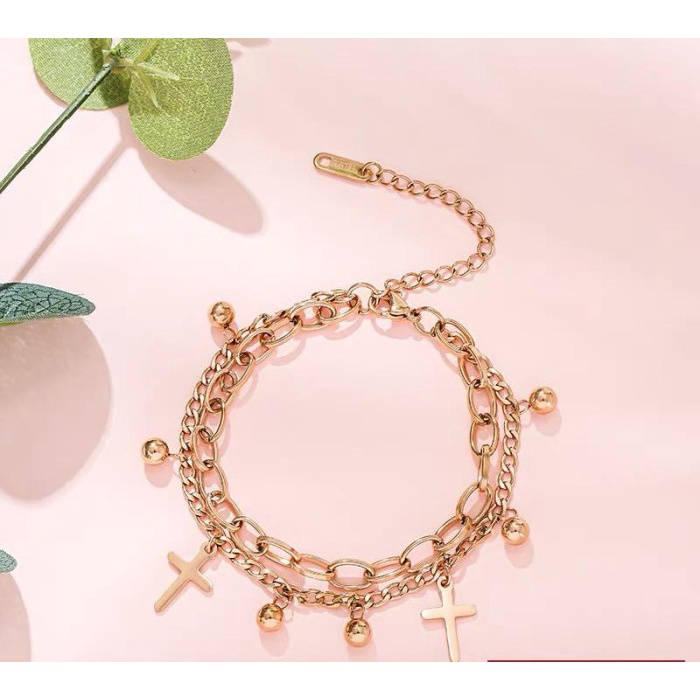 Can 2Layer Titanium Cross Bracelet/100% Anti-Rust Imported Bracelet ...