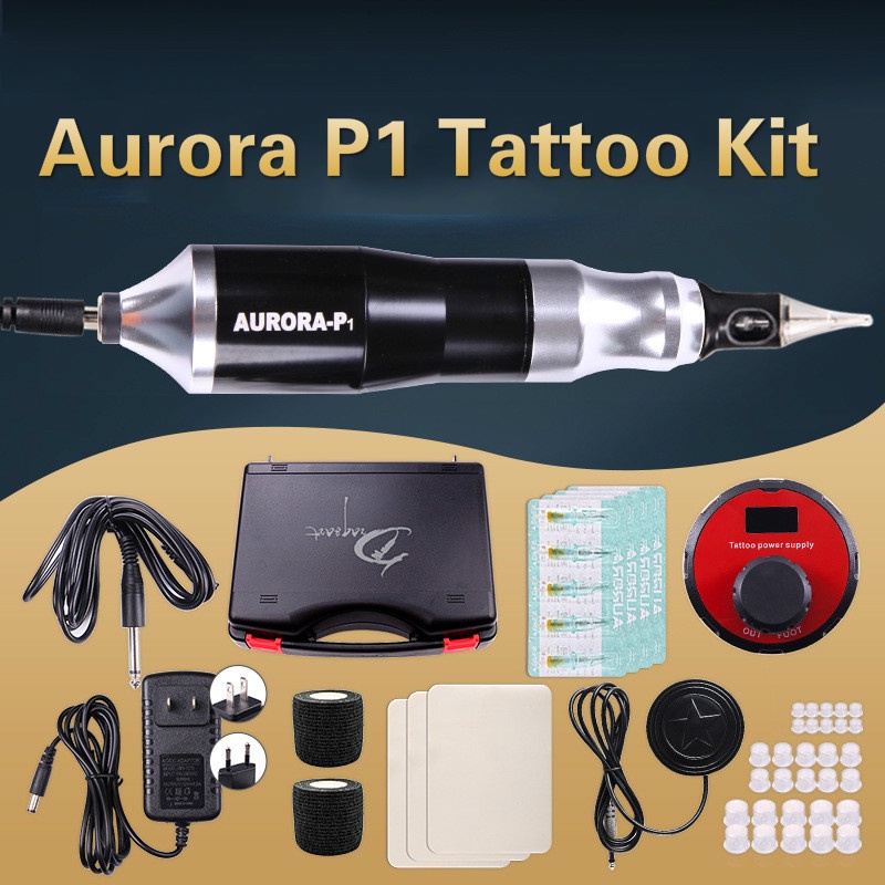Lognying Aurora P1 Tattoo Rotary Pen Kit Tattoo Mini Pen Machine Set ...
