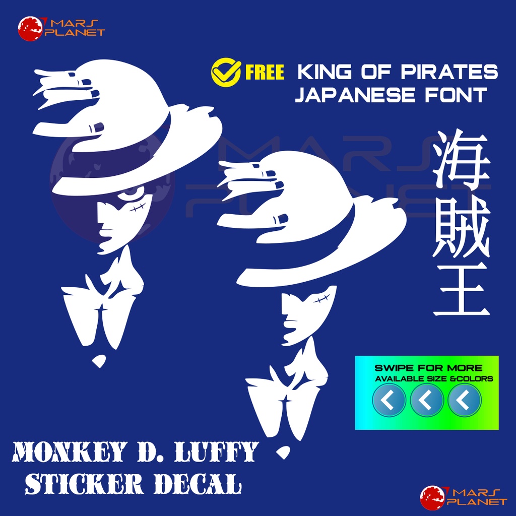 Luffy One Piece Vinyl Sticker Decal Cut Out ( For Car Motorcycle ...