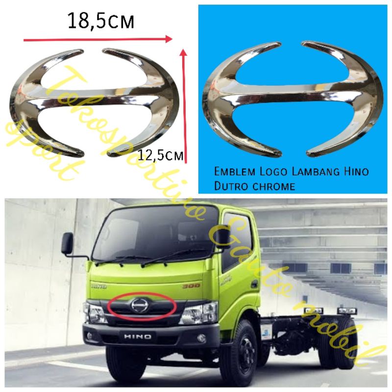 HINO DUTRO CHROME FRONT GRILLE LOGO EMBLEM 18,5CM | Shopee Philippines