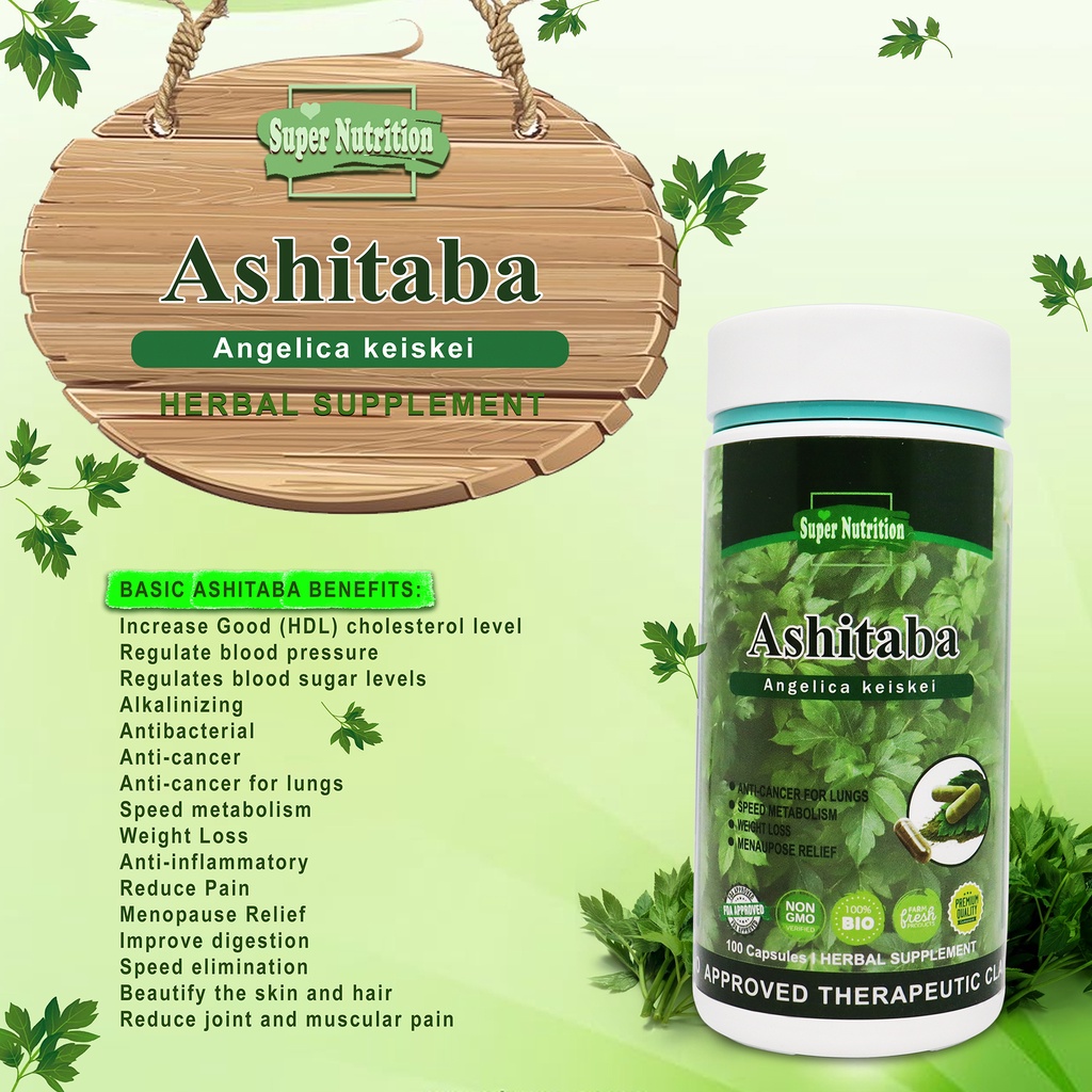 Authentic Ashitaba Herbal Supplements 500mg x 100 Capsules (Angelica ...