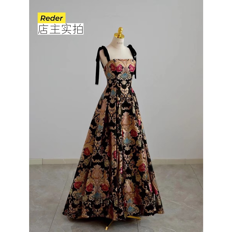 Classic Black Birthday Party Stage Performance Host Wedding Dress ...