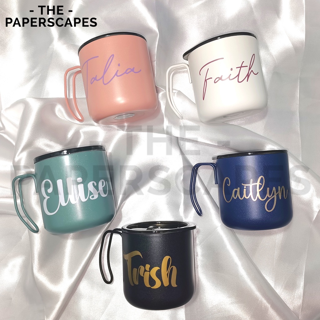 Aesthetic Stainless Steel Vacuum Insulated Coffee Mug with Handle ...