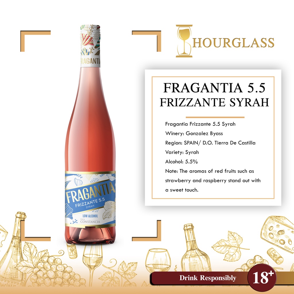 Fragantia Frizzante 5.5 Syrah Rose Wine 750ml | Tierra De Castilla ...